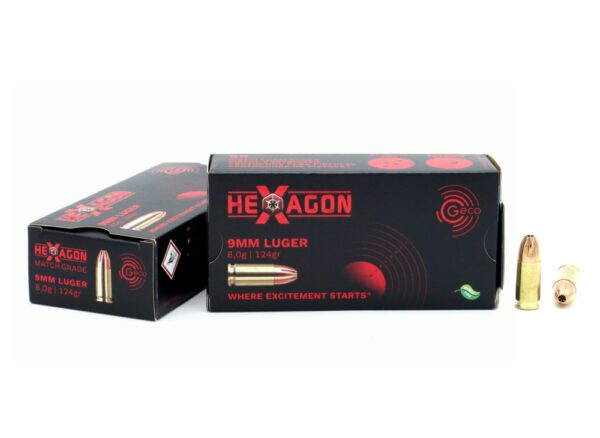 9mm Luger Geco Hexagon 8,0g/124 grs. HP - SAFFO - Schießsportanlage ...